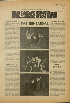 "Blockprint February 14, 1962" by Students of RISD and RISD Archives