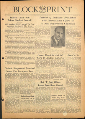 "Blockprint February 23, 1959" by Students of RISD and RISD Archives